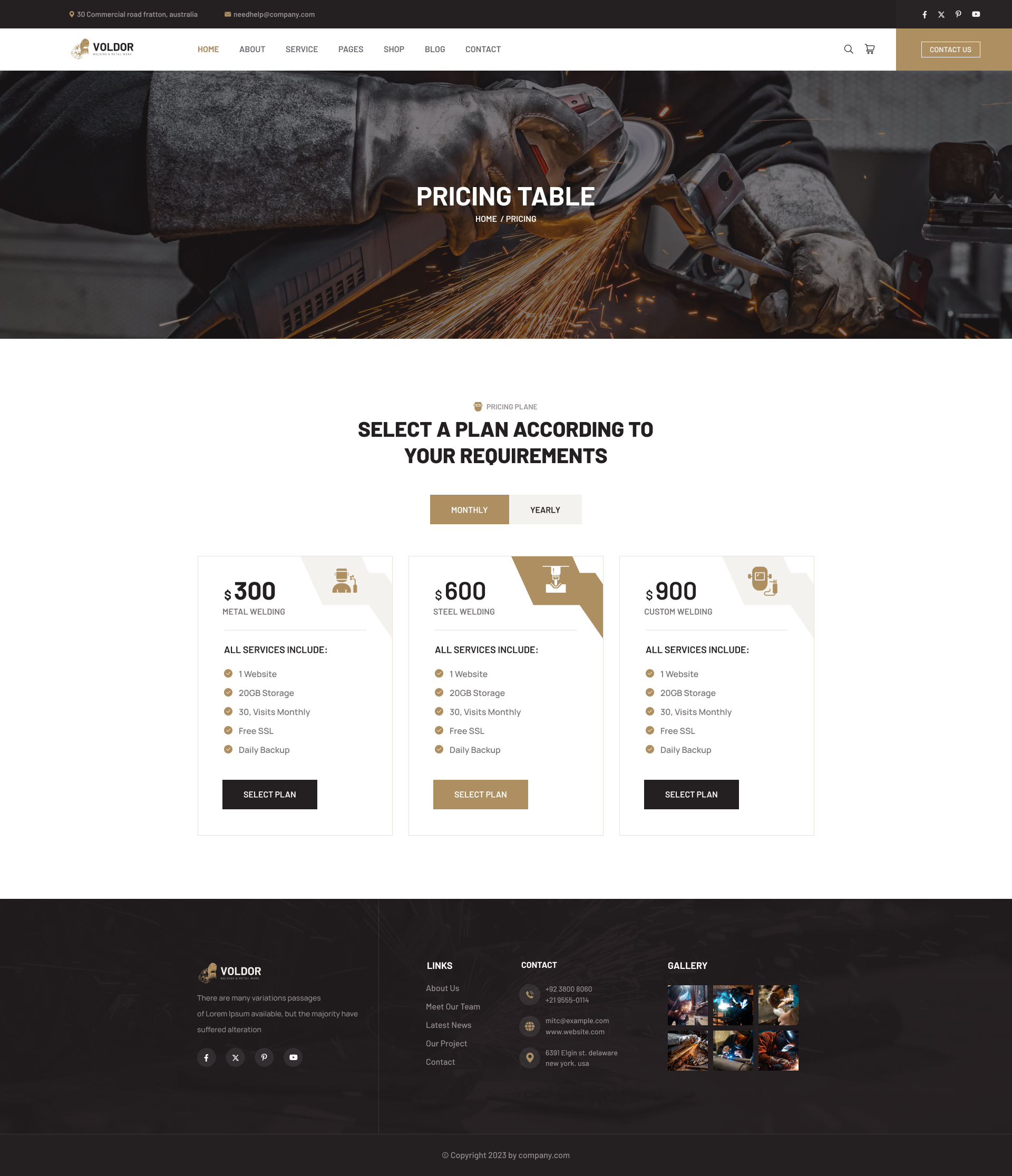 Voldor - Welding & Metal Work Figma Template by Pixydrops | ThemeForest